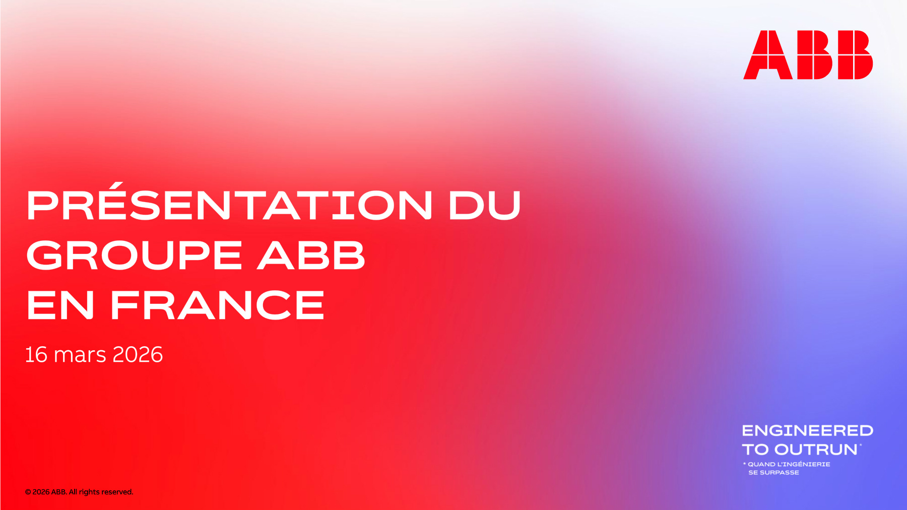Présentation du Groupe ABB en France 2026
